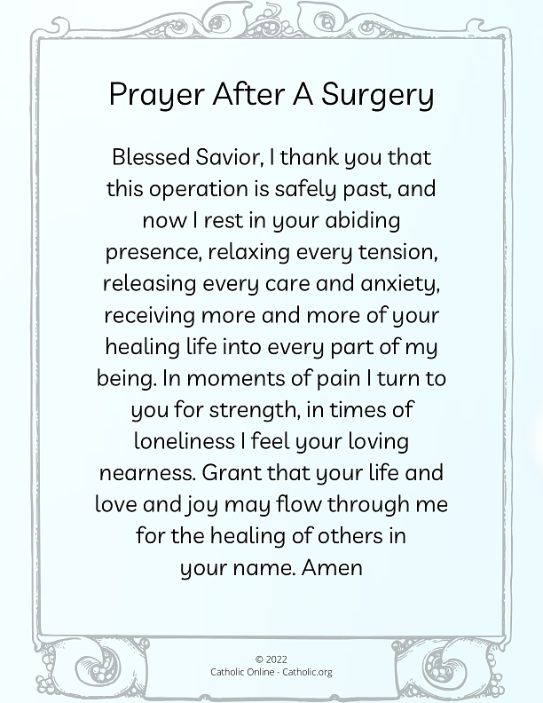 Prayer After A Surgery FREE PDF Catholic Online Learning Resources Prayer After A Surgery FREE PDF Catholic Online Learning Resources