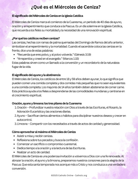 ¿Qué es el Miércoles de Ceniza – What is Ash Wednesday in Spanish (FREE ...